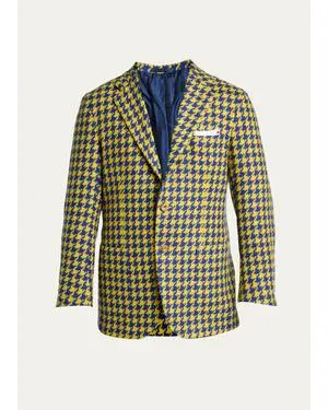 Kiton Cashmere Houndstooth Two-button Sport Coat