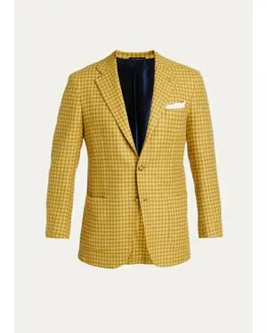 Kiton Cashmere Check Two-button Sport Coat