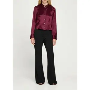 Cinq À Sept Georgia Satin Stripe Button-front Shirt