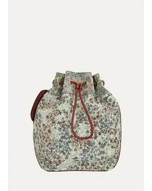 Dries Van Noten Squeeze Small Floral Tapestry Pouch Bag