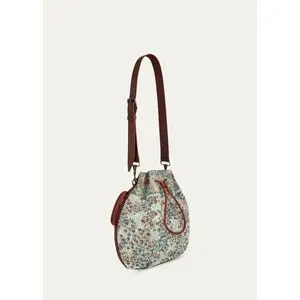Dries Van Noten Squeeze Small Floral Tapestry Pouch Bag