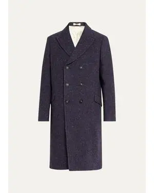 Massimo Alba Oltremare Wool Double-breasted Overcoat