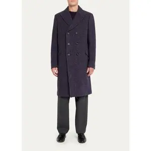 Massimo Alba Oltremare Wool Double-breasted Overcoat