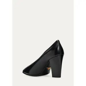 Prada 85mm Leather Block-heel Pumps