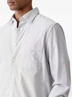 Marc O'polo Vertical-stripe Patch-pocket Shirt - Blue