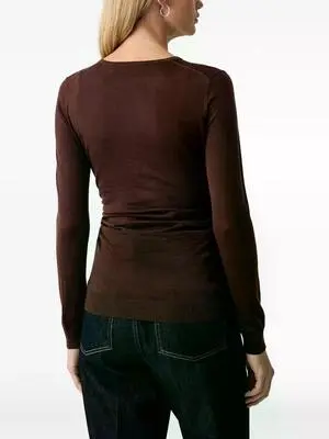 TRUSSARDI Ruched-detail Fine-knit Sweater