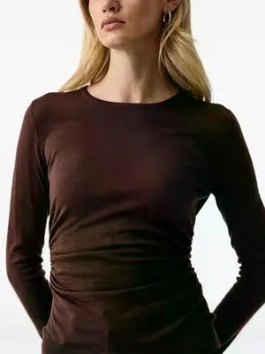 TRUSSARDI Ruched-detail Fine-knit Sweater