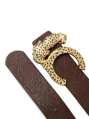 Lola Casademunt Leopard-buckle Crinkled Belt