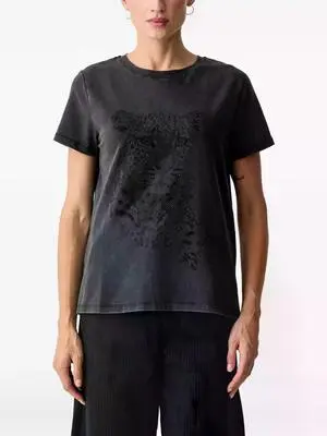 Lola Casademunt Leopard-motif Rhinestone-embellished T-shirt - Black