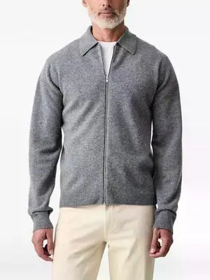 Lindbergh Zip-up Collared Cardigan - Grey