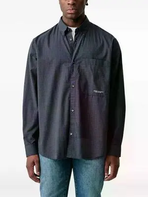 Armani Exchange Gingham-check Button-down Shirt - Blue