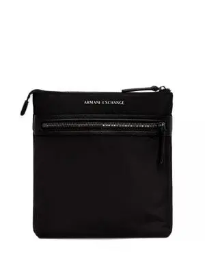Armani Exchange Logo-print Zip-fastening Messenger Bag - Black