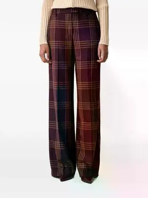 Lola Casademunt Check-pattern Wide-leg Trousers - Red