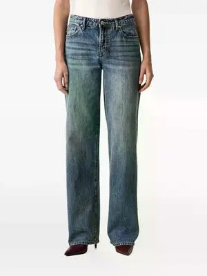 Armani Exchange Oversized Faded Straight-leg Jeans