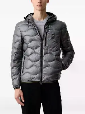BLAUER. Wave-quilted Hooded Jacket - Grey