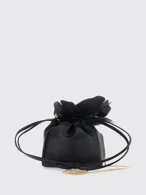 Pinko Leather Mini Bucket Bag With Love Birds Logo And Rhinestones