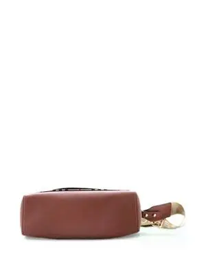 Burberry Note Leather With Vintage Check Canvas Medium Crossbody Bag