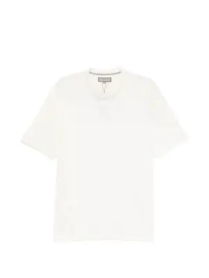 Canali Crew-neck Short-sleeve T-shirt - Neutrals