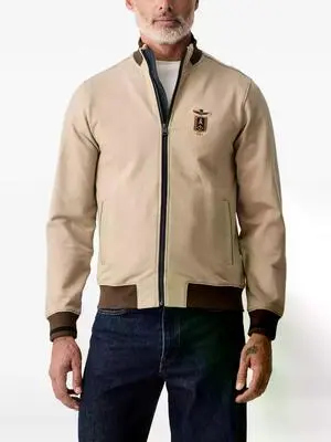 AERONAUTICA MILITARE Logo-detail Zip-up Sweatshirt - Neutrals