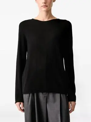 Marc O'polo Boat-neck Fine-knit Top - Black