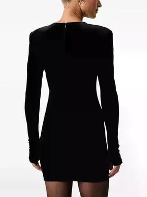 Armani Exchange Padded-shoulder Velvet Mini Dress