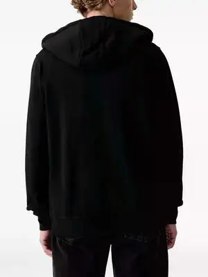 TRUSSARDI Logo-embroidered Zip-up Hoodie