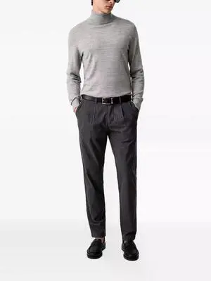 Marc O'polo Checked Pleated Trousers - Grey