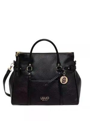 Liu Jo Logo-plaque Pebbled Tote Bag - Black