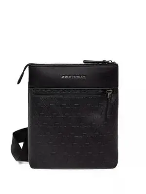 Armani Exchange Logo-embossed Messenger Bag - Black