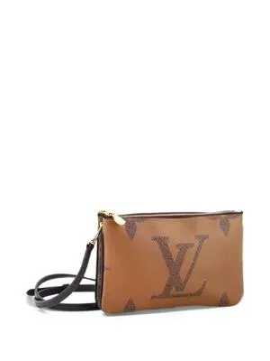 LOUIS VUITTON Double Zip Pochette Reverse Monogram Giant Clutch Bag