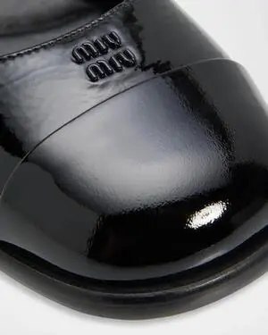 Miu Miu 35mm Naplak Leather Mary Jane Pumps - Nero