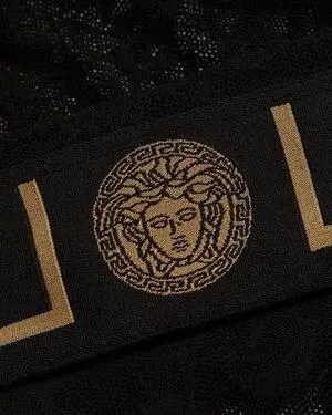 Versace Perizoma Greca Jacquard Thong - Black