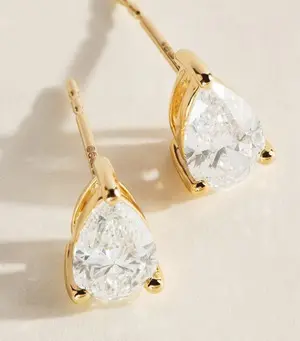 Harrods Gold And Diamond Stud Earrings