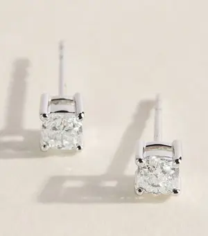 Harrods Gold And Diamond Stud Earrings