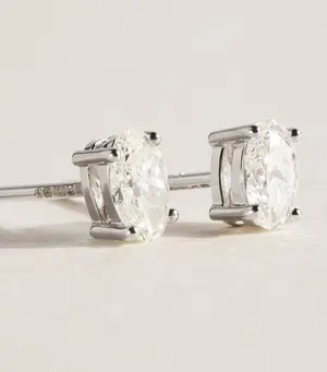 Harrods Gold And Diamond Stud Earrings