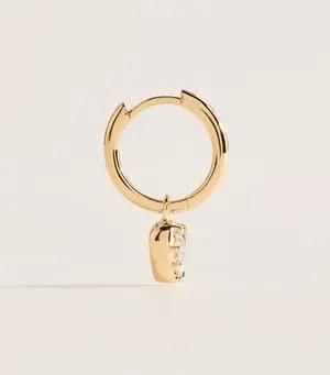 Harrods Gold And Diamond Hoop Earrings