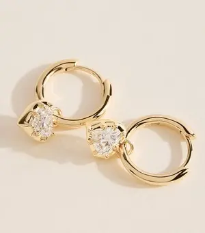 Harrods Gold And Diamond Hoop Earrings