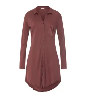 Hanro Modal-silk Grand Central Nightdress - Red