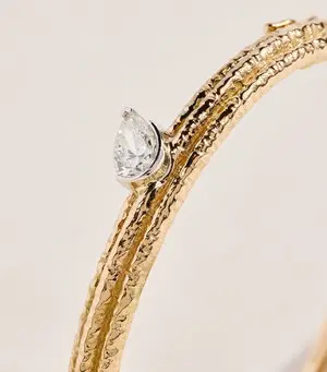 AZLEE Yellow And Diamond Dewdrop Bangle