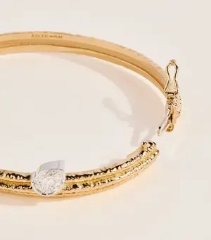 AZLEE Yellow And Diamond Dewdrop Bangle