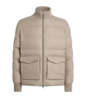 Herno Virgin Wool-silk Down Jacket - Ivory