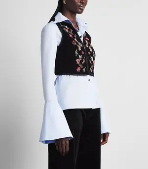 Etro Velvet Embellished Cropped Waistcoat