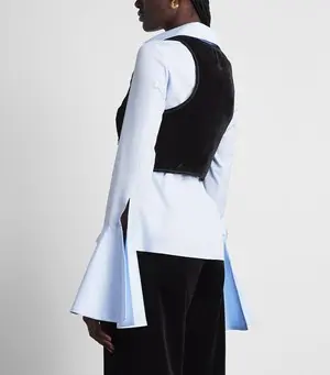 Etro Velvet Embellished Cropped Waistcoat