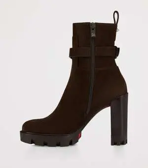 CHRISTIAN LOUBOUTIN Dianouchette Lug Suede Ankle Boots 100