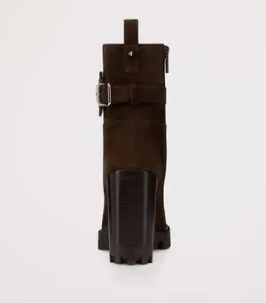 CHRISTIAN LOUBOUTIN Dianouchette Lug Suede Ankle Boots 100
