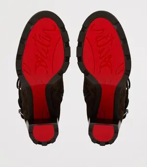 CHRISTIAN LOUBOUTIN Dianouchette Lug Suede Ankle Boots 100