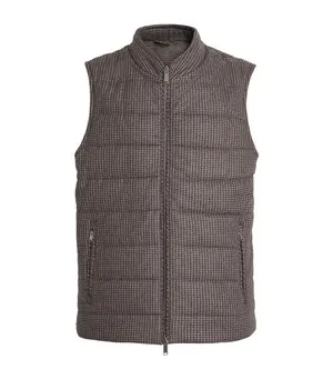 Eton Wool-cashmere Houndstooth Gilet