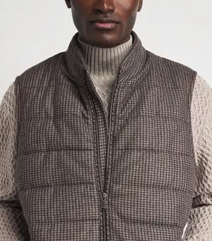 Eton Wool-cashmere Houndstooth Gilet