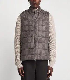 Eton Wool-cashmere Houndstooth Gilet