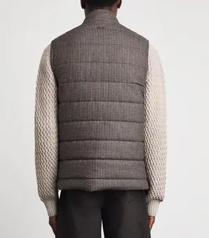 Eton Wool-cashmere Houndstooth Gilet